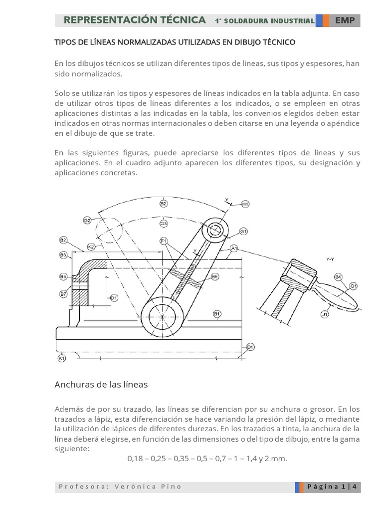 Tipos de Líneas en Dibujo Técnico | PDF | Dibujo | Lápiz