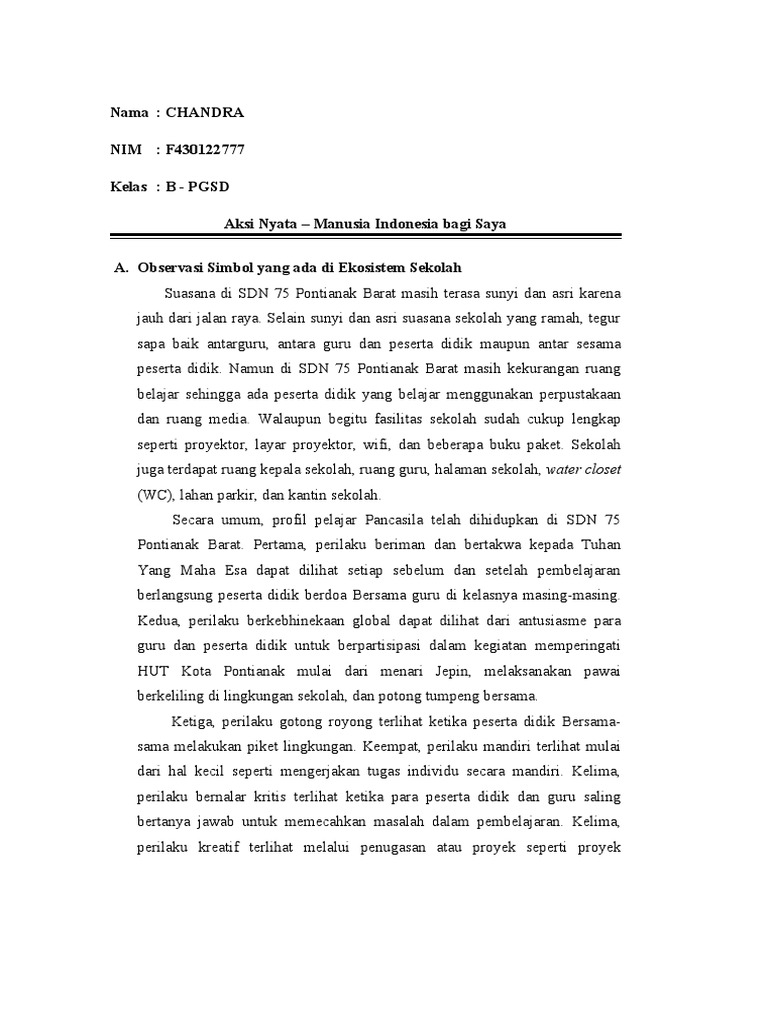 01.01.2-T3-7 Aksi Nyata - Manusia Indonesia Bagi Saya | PDF | Karier & Perkembangan | Kesehatan ...