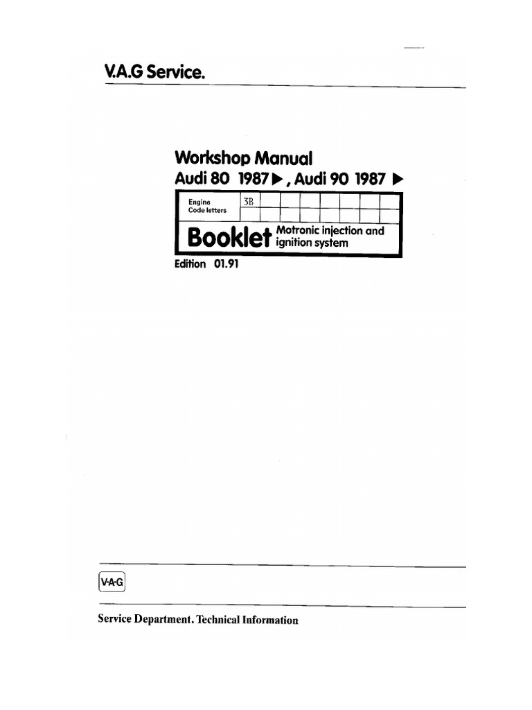Audi 80, 90 - 1997 - (S2 3B) Workshop Manual - Compressed | PDF