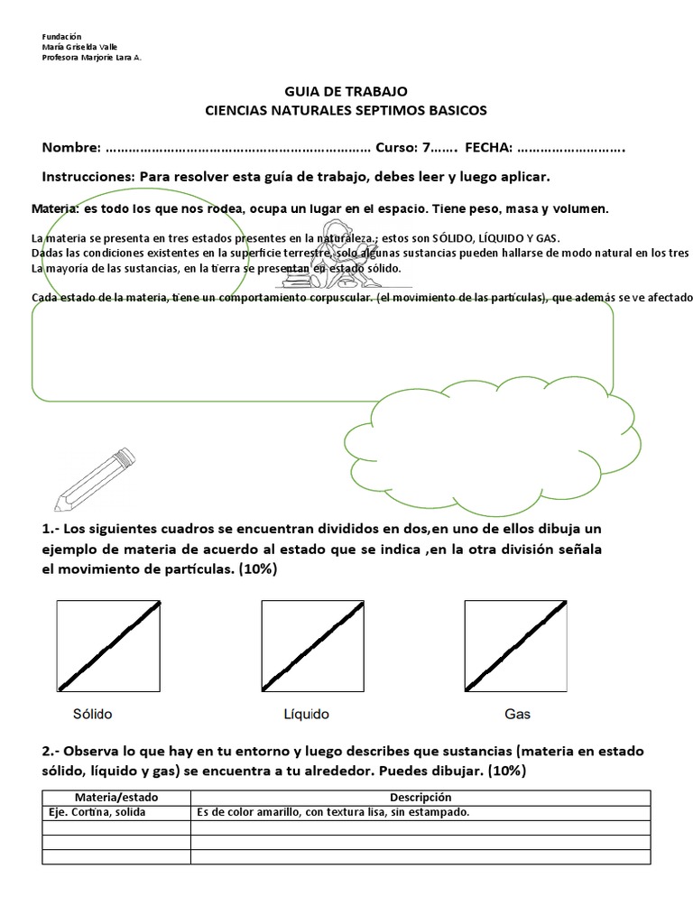 7° Básico Ciencias Naturales Guía 1 | PDF | Importar | Agua