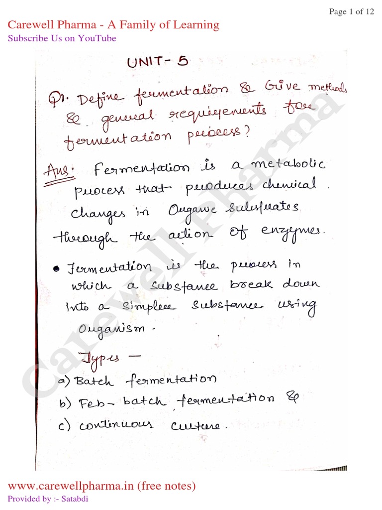 Unit 5, Pharmaceutical Biotechnology, B Pharmacy 6th Sem, Carewell Pharma | PDF