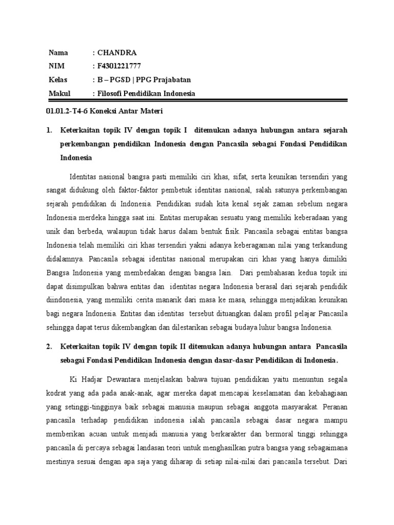 CHANDRA - 01.01.2-T4-6 Koneksi Antar Materi | PDF