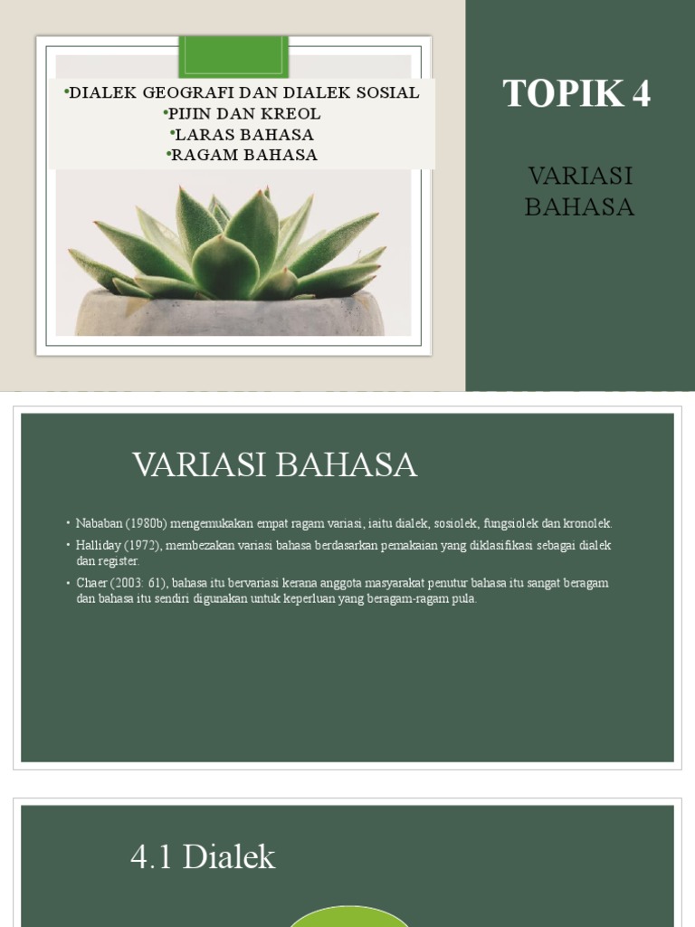Variasi Bahasa: Dialek dan Sosiolek | PDF | Seni & Disiplin Bahasa ...