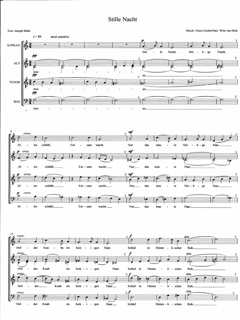 Stille Nacht - Arranged by Wim Van Herk | PDF