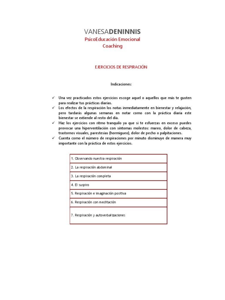 Ejercicios de Respiración para Niños | PDF | Respiración | Fisiología
