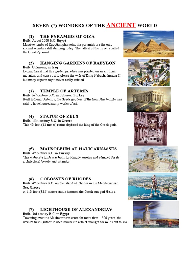 7 Wonders of The World | PDF