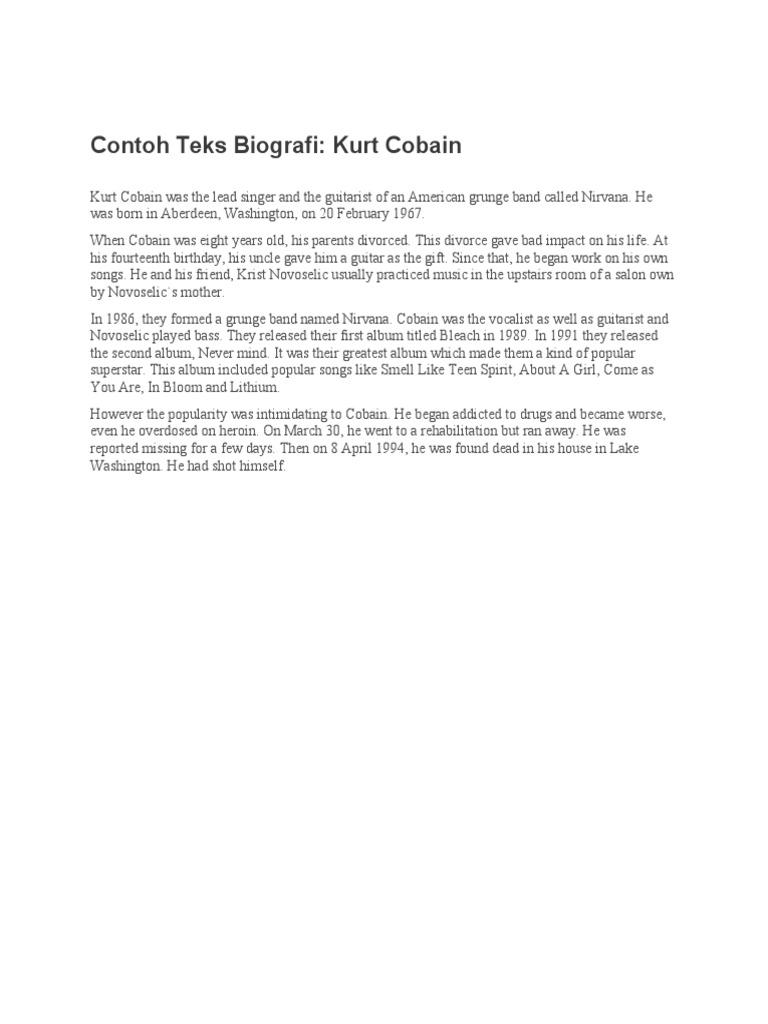 Contoh Teks Biografi | PDF | Art