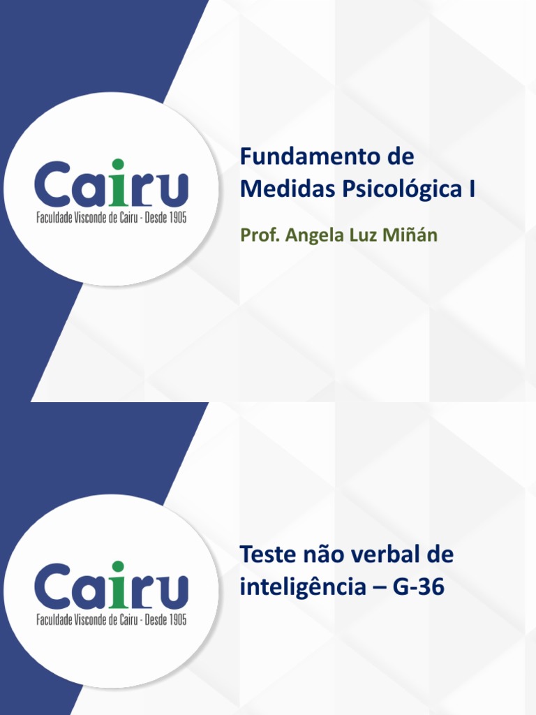 Slide Teste G36 | PDF | Inteligência | Quociente de inteligência