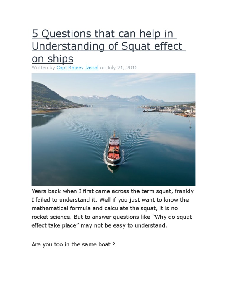 5 Questions That Can Help in Understanding of Squat Effect On Ships ...