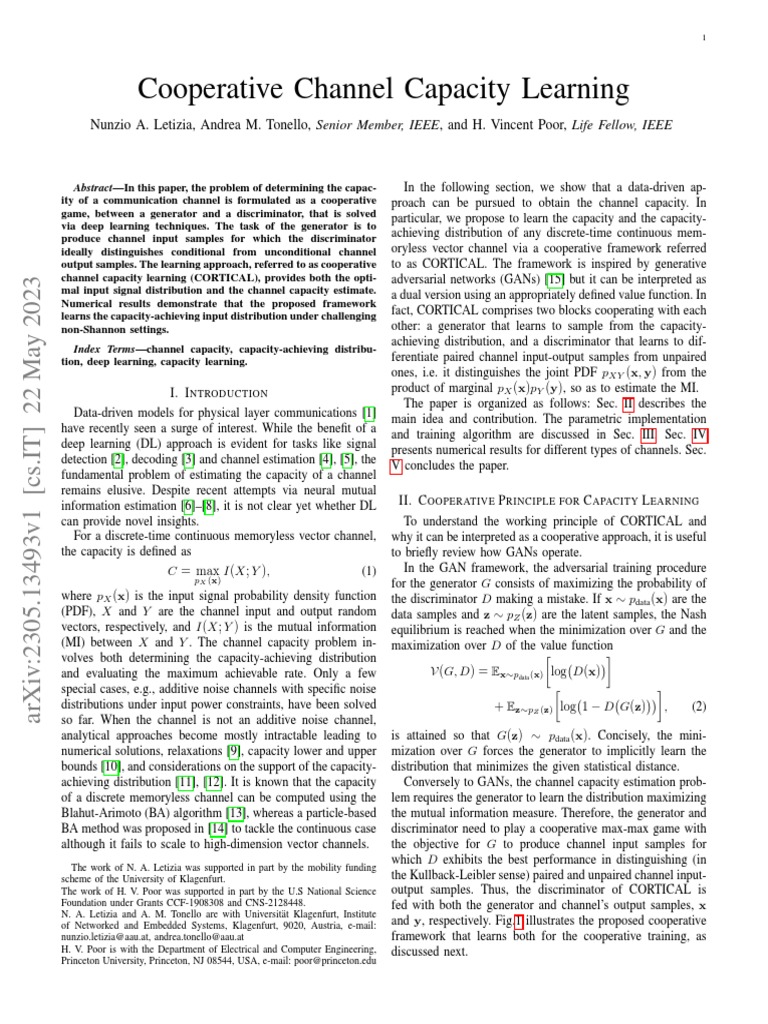 Cooperative Channel Capacity Learning | PDF | Applied Mathematics ...