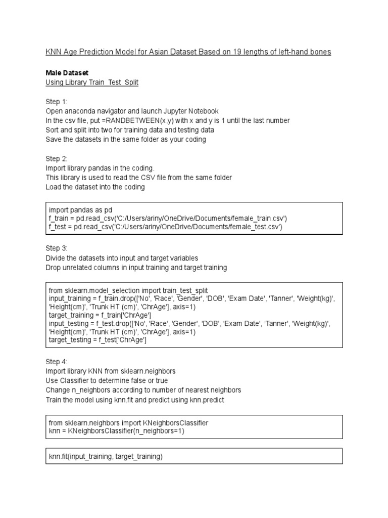 KNN Age Prediction Model | PDF | Mean Squared Error | Data Analysis