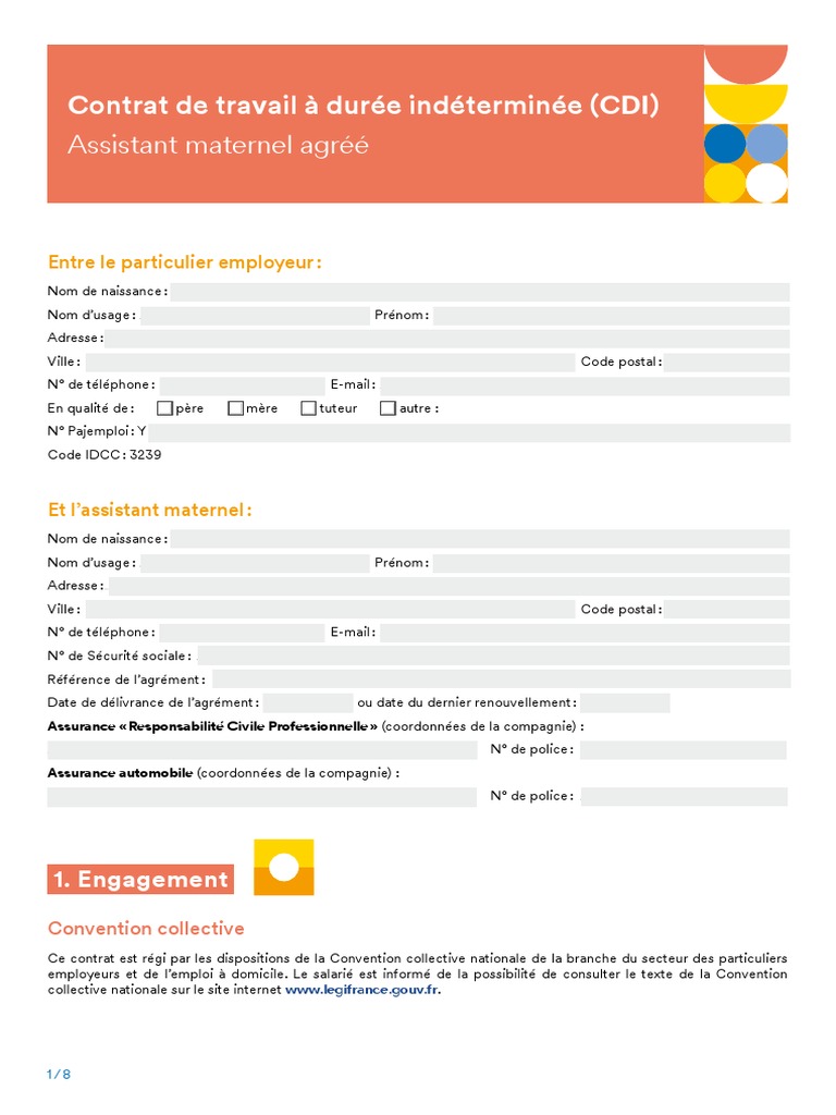 6237 Pe Contrat Cdi Pajemploi Ama Formulaire | PDF