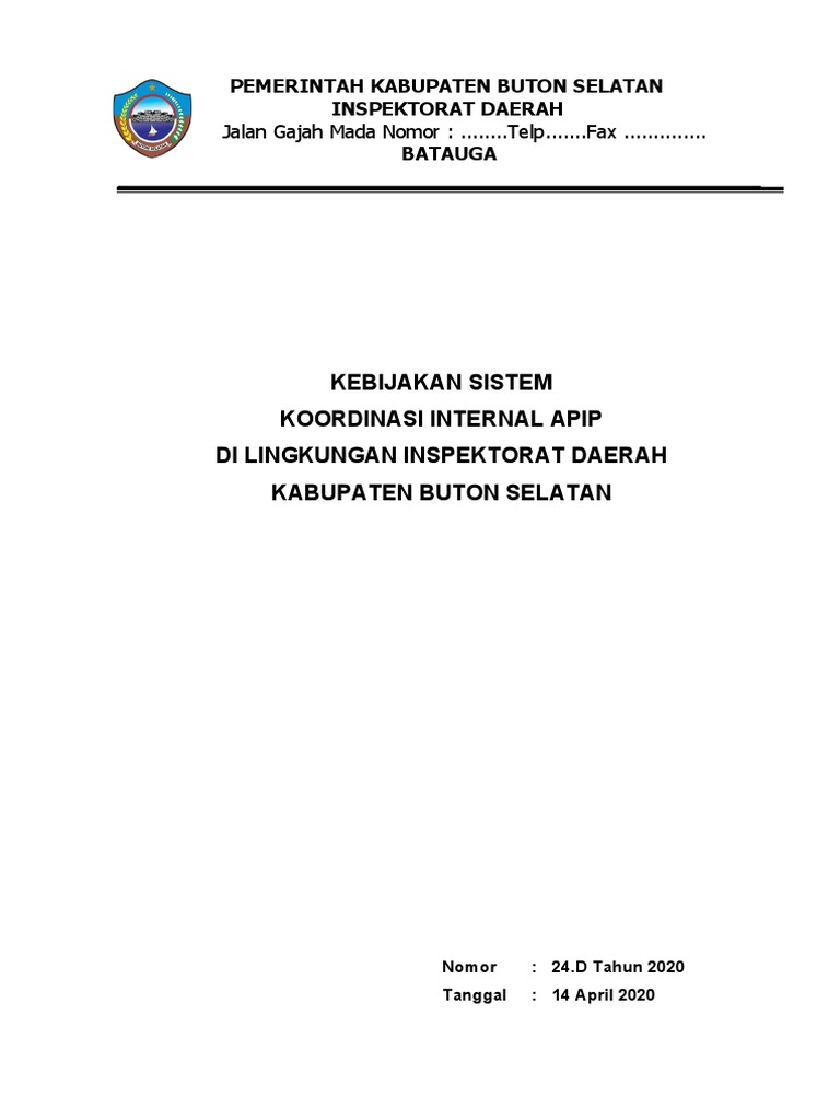 Kebijakan Komunikasi Internal APIP | PDF | Bisnis