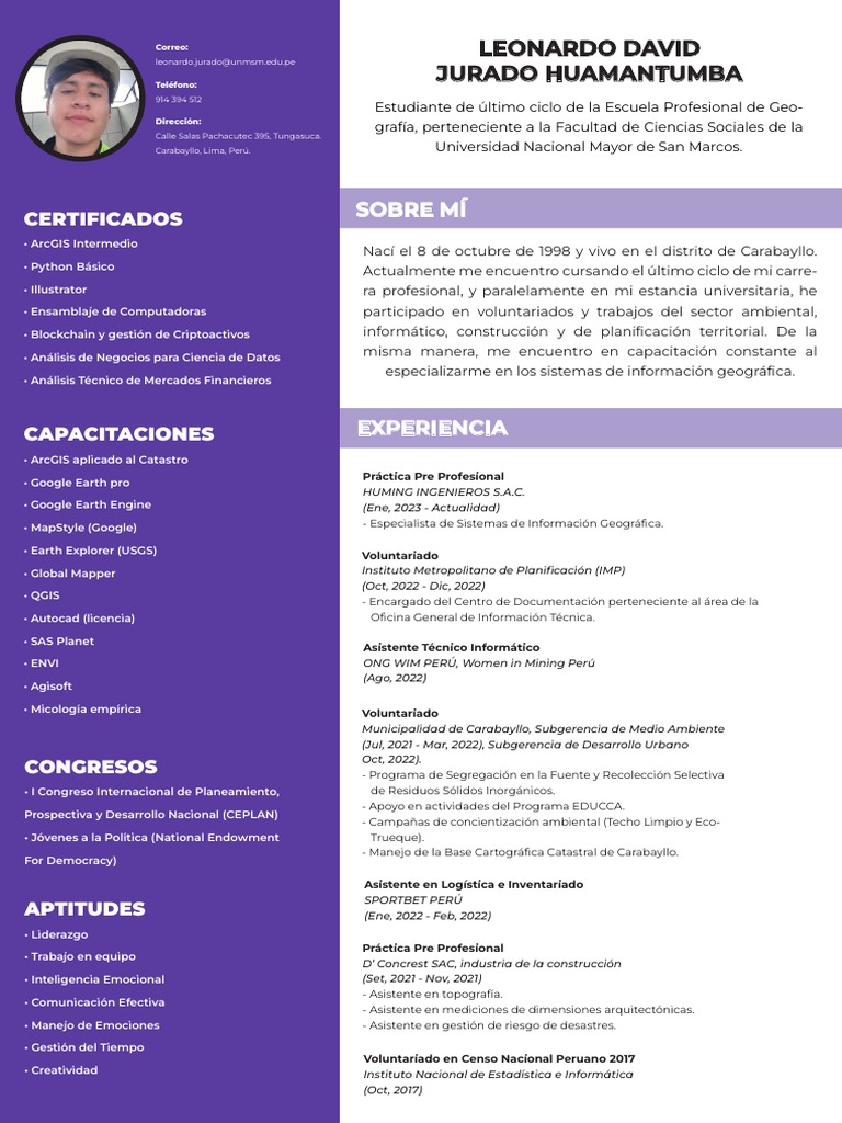 CV Leonardo Jurado | PDF | Informática | Science