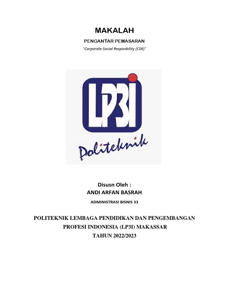 Makalah CSR - Andi Arfan Basrah Ab33 | PDF