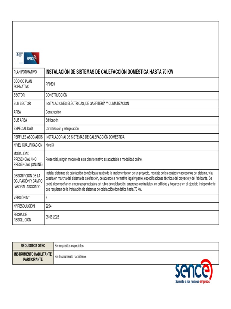 Instalaci N de Sistemas de Calefacci N Dom Stica Hasta 70 KW 24052023 | PDF | Termostato ...
