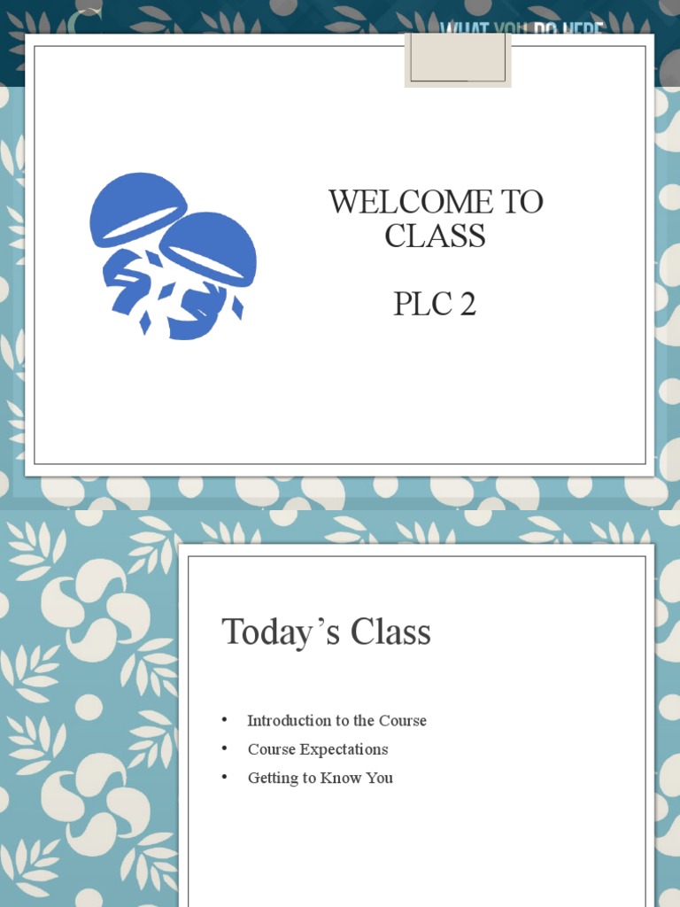 Week 1 - PLC 2 Intoduction | PDF