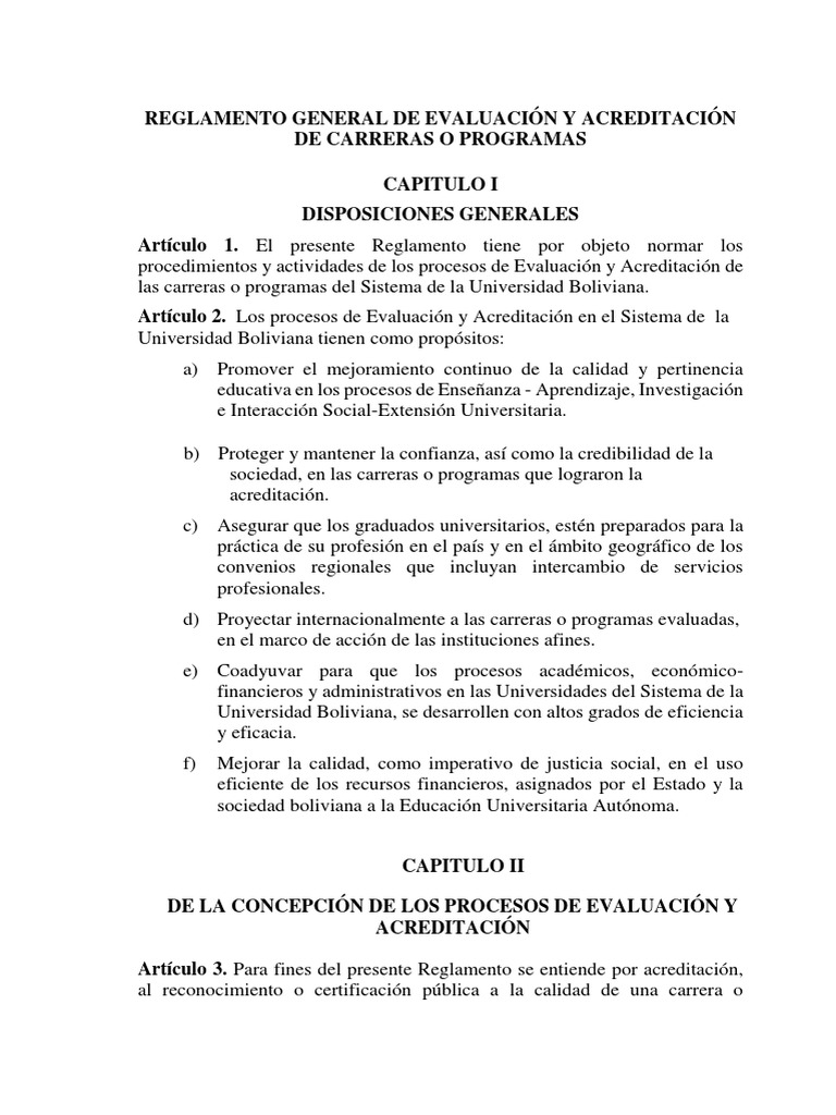 Reglamento Evaluacion y Acreditacion | PDF | Evaluación | Plan de estudios