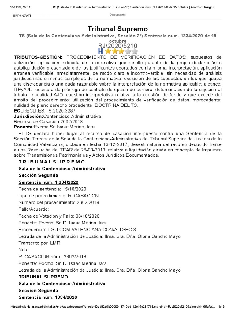TS (Sala de Lo Contencioso-Administrativo, Sección 2 ) Sentencia Num ...