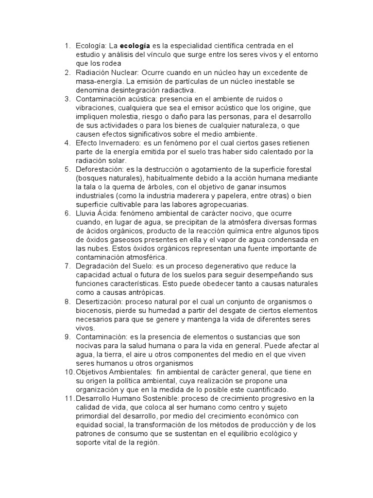 Glosario Word | Descargar gratis PDF | Desarrollo sostenible | Entorno ...