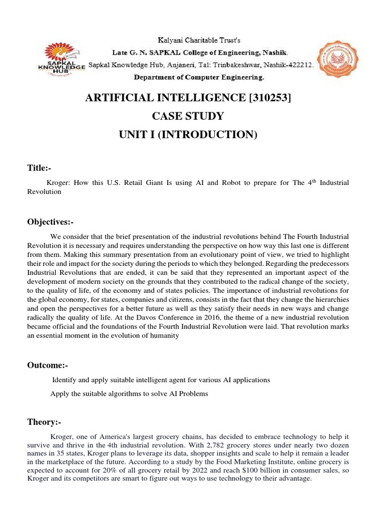 AI UNIT 1 Case Study | PDF | Computing