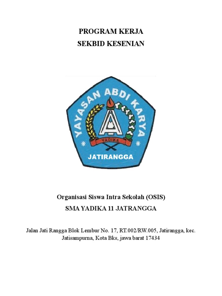 Program Kerja Sekbid Kesenian | PDF