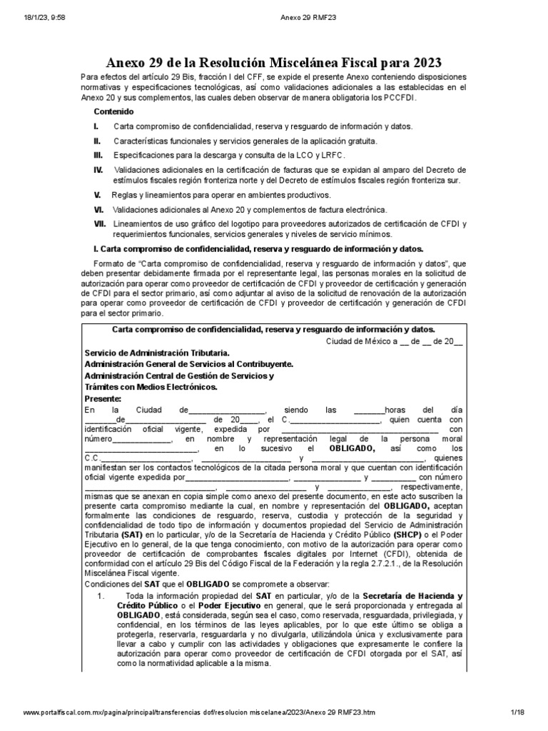 Anexo 29 RMF23: Validaciones y Reglas CFDI | PDF | Informática