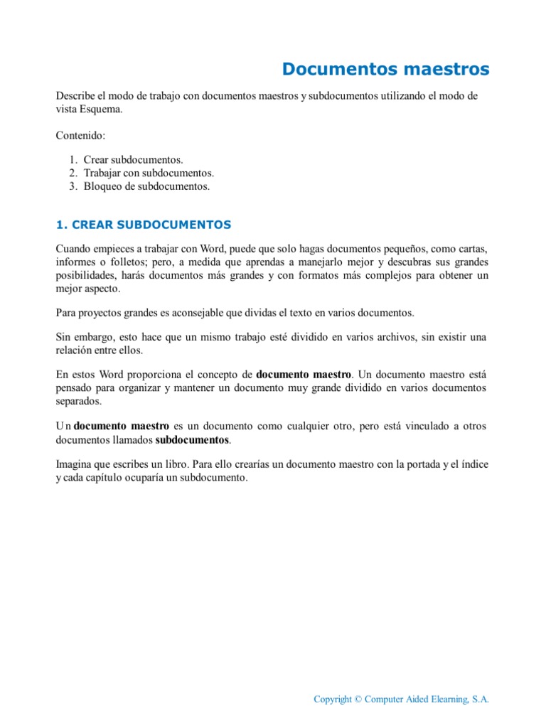 Cómo usar documentos maestros en Word | PDF | Archivo de computadora | Microsoft Word