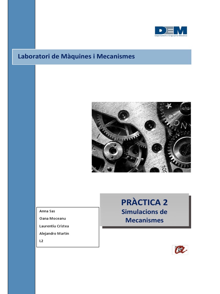 PRÀCTICA 2. Simulacions de Mecanismes | PDF