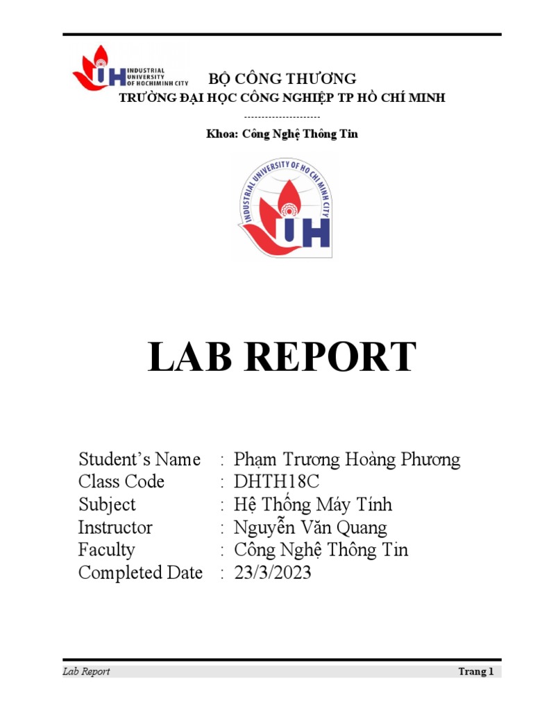 Lab Report 5 KTTHHT 22679101 Phamtruonghoangphuong | PDF