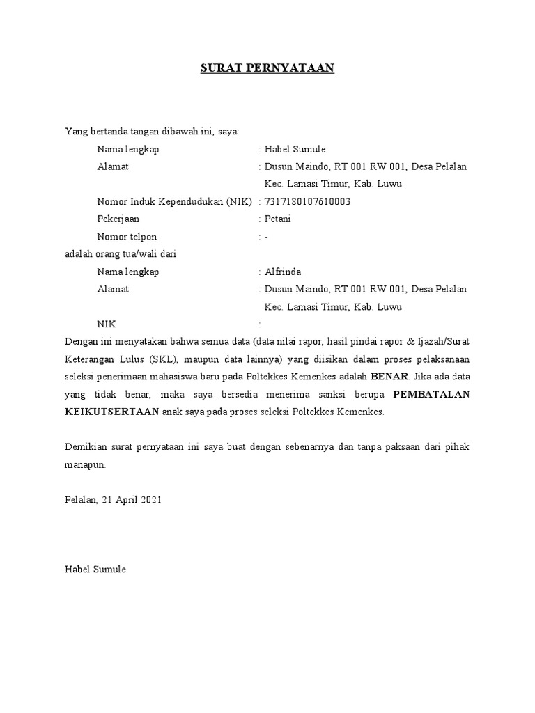 Pernyataan Cida | PDF