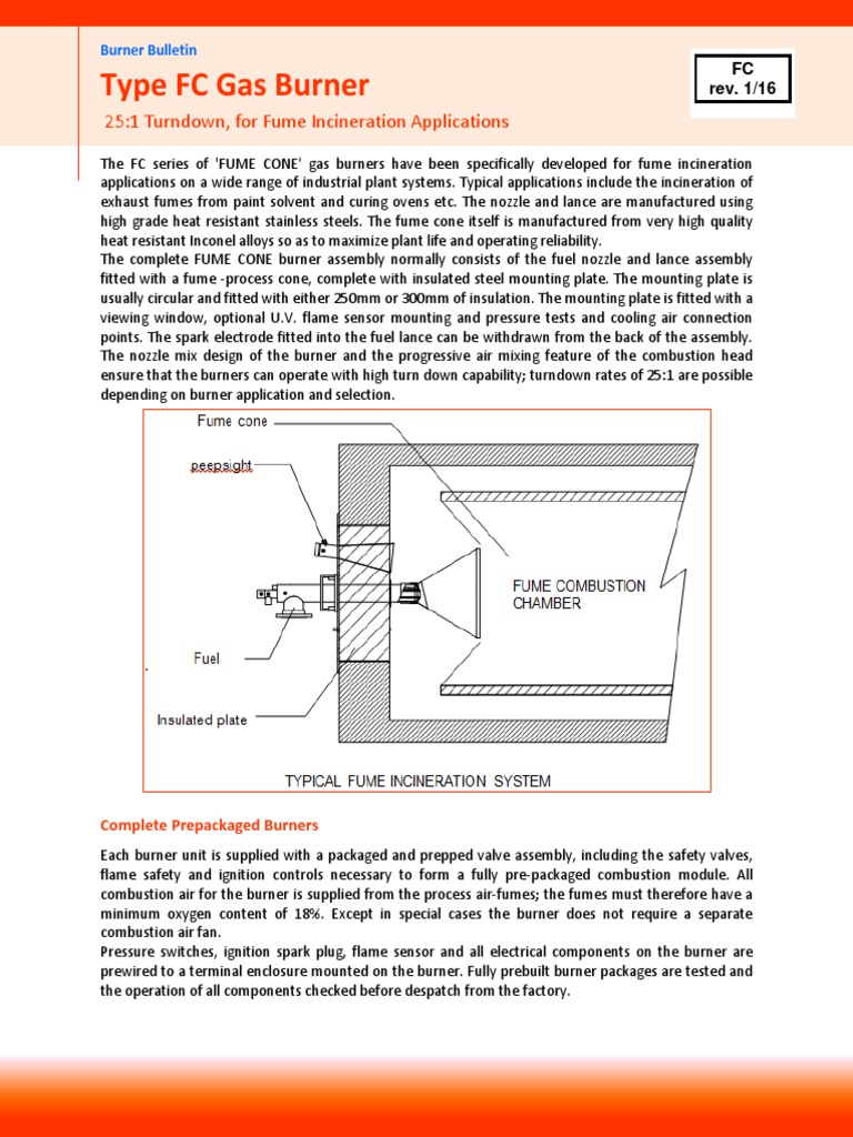 Type FC Gas Burner | PDF | Combustion | Valve