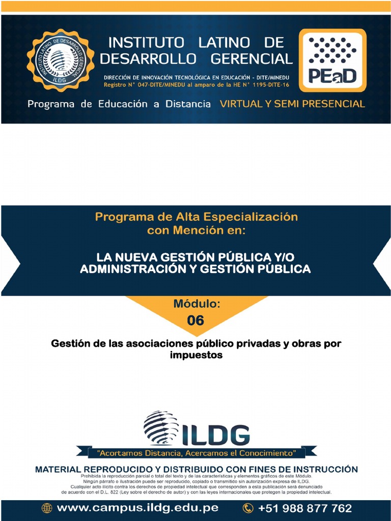 M06 Gestión de Las Asociaciones Público Privadas y Obras Por Impuestos ...
