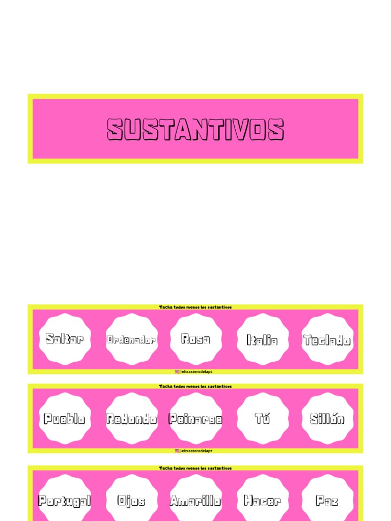 Sustantivo, Adjetivo y Verbo | PDF