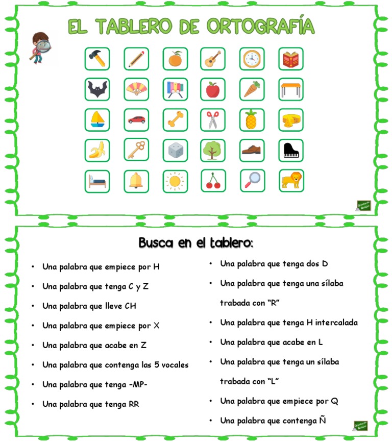 Tablero de Ortografia 1 | PDF