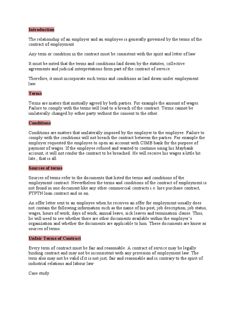 Contract of Employment | PDF | Employment | Legal Liability