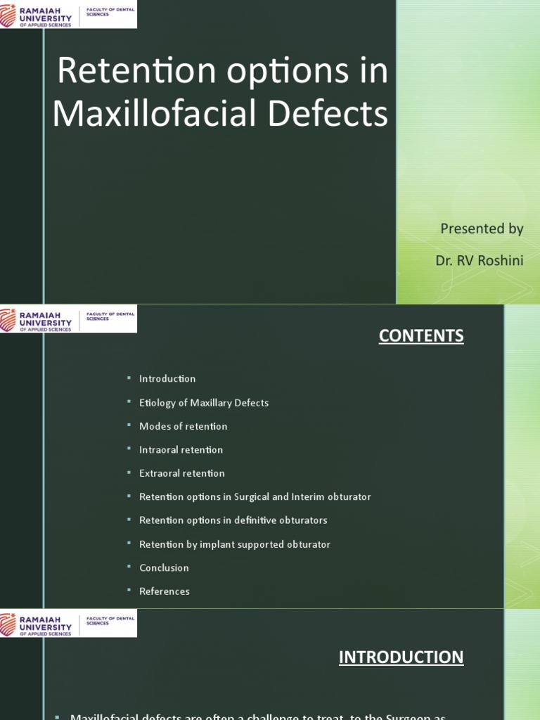 9 Retention in Maxillofacial Defects | Download Free PDF | Dental ...