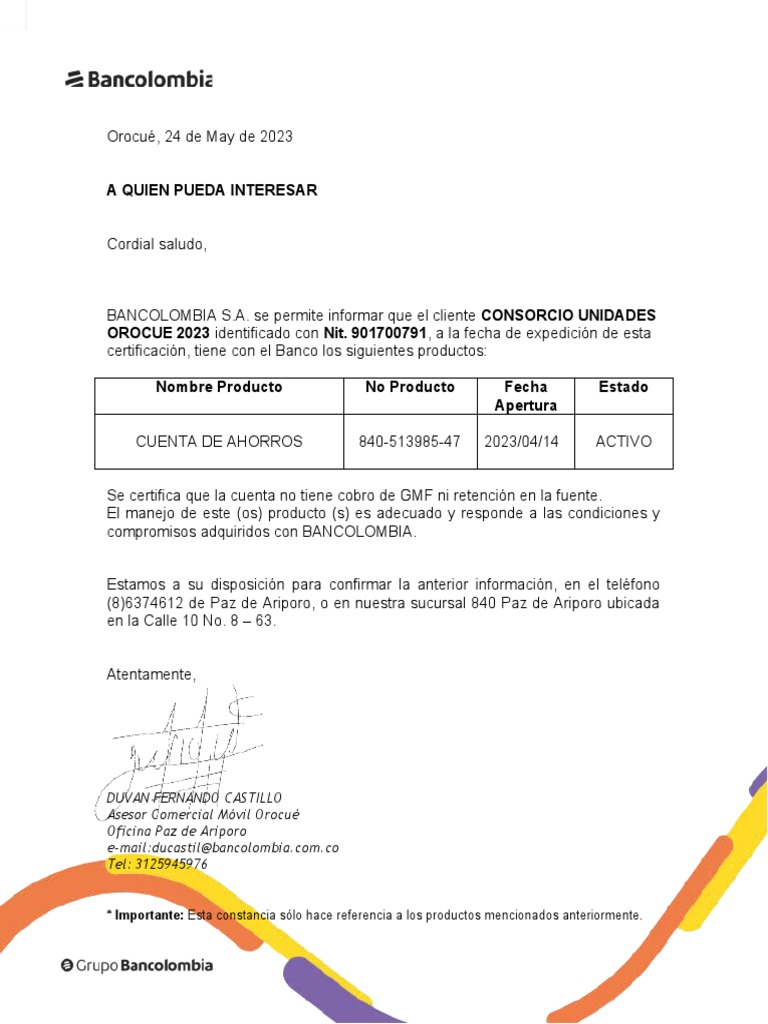 Certificacion Cuenta | PDF