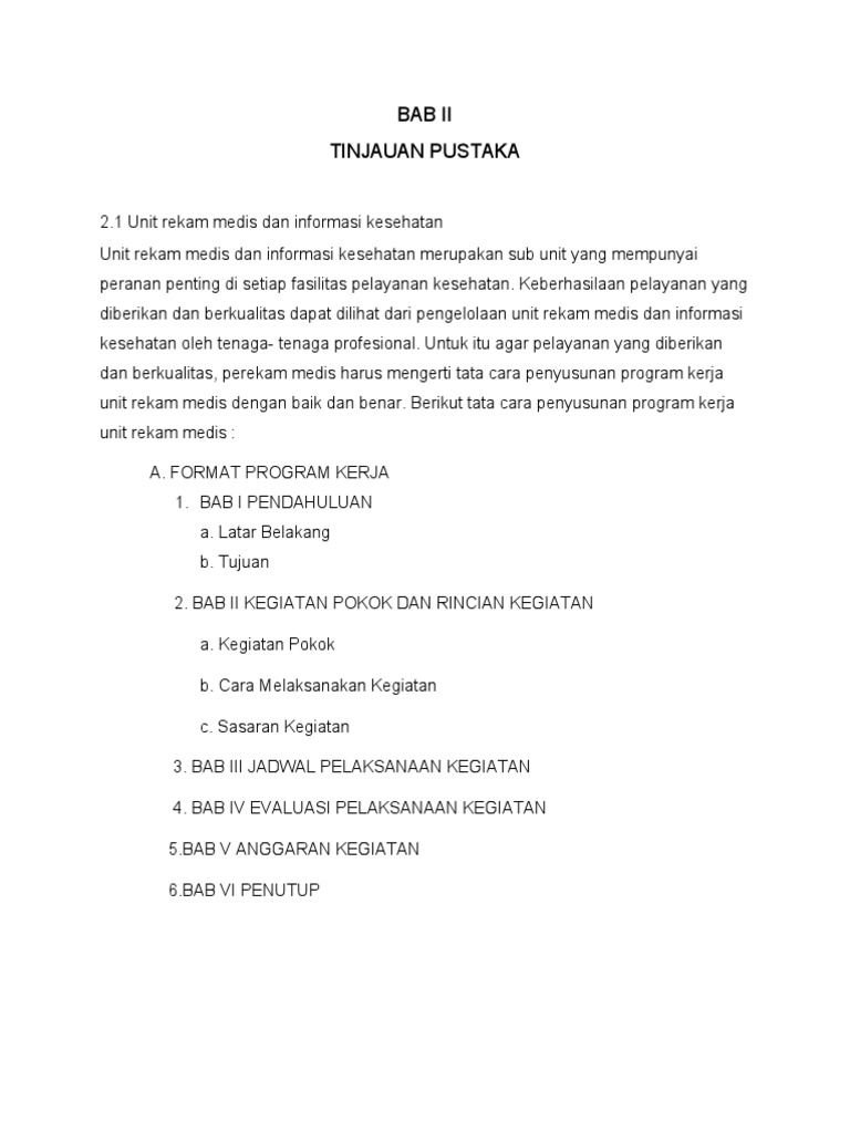 Panduan Program Kerja Rekam Medis | PDF | Bisnis