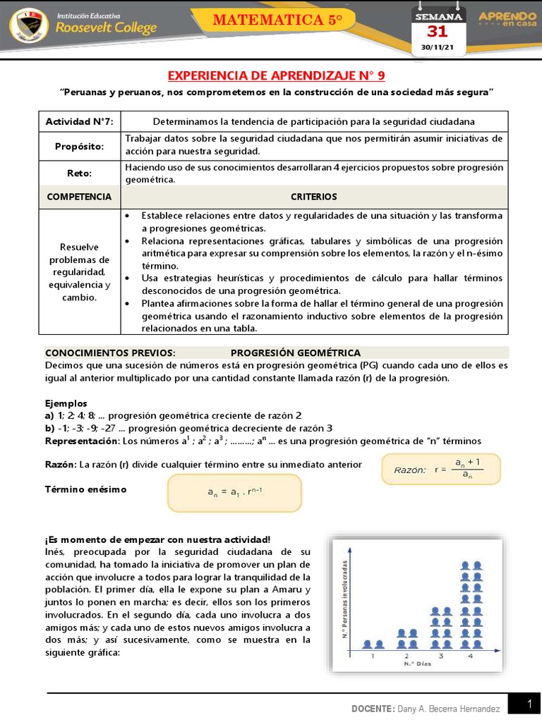 SEM31-5° Sec (Act 7 - Exp 9) - MATEMATICA | PDF | Matemáticas