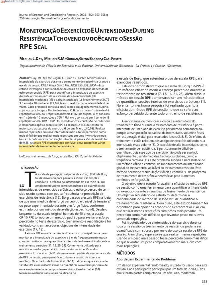 Monitoring Exercise Intensity During Resistance Training - RPE - .En ...