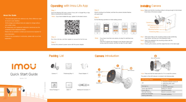 Manual de Utilizare Camera Supraveghere IP WiFi Exterior Dahua IMOU ...