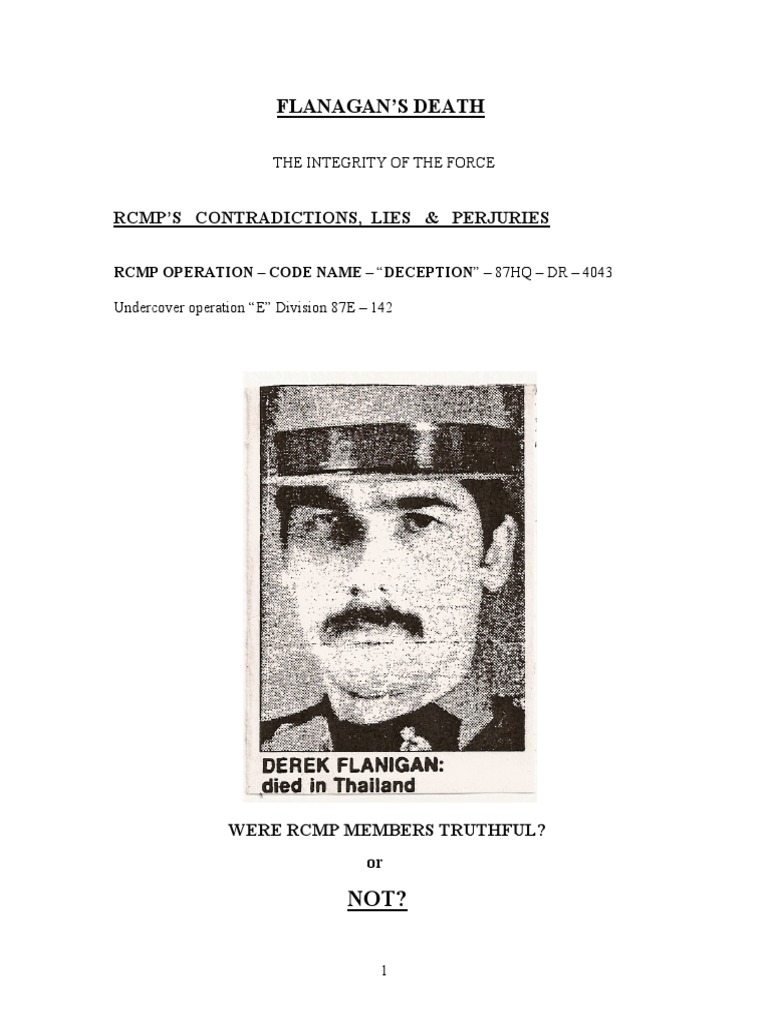 Part 1 - Flanagan Death - Website | PDF | Perjury | Royal Canadian ...