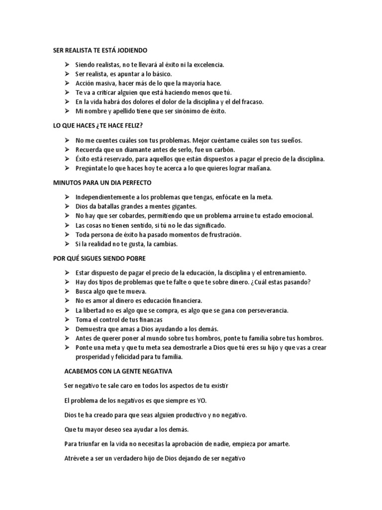 Ser Realista Te Está Jodiendo | PDF | Relaciones personales, crianza y ...