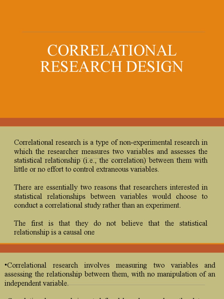 CORRELATIONAL RESEARCH DESIGN | PDF | Spearman's Rank Correlation ...