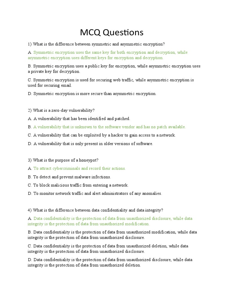 MCQ Questions Cybersecurity | PDF | Malware | Computer Virus