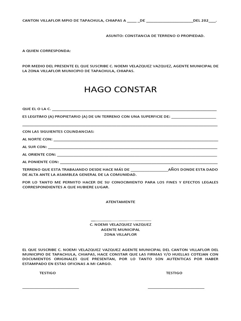 Constancia de Terreno | PDF