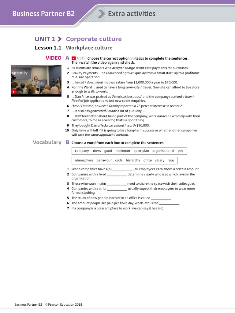 BusPart B2 ExClassPracWS U1 | PDF | Employment | Organizational Culture