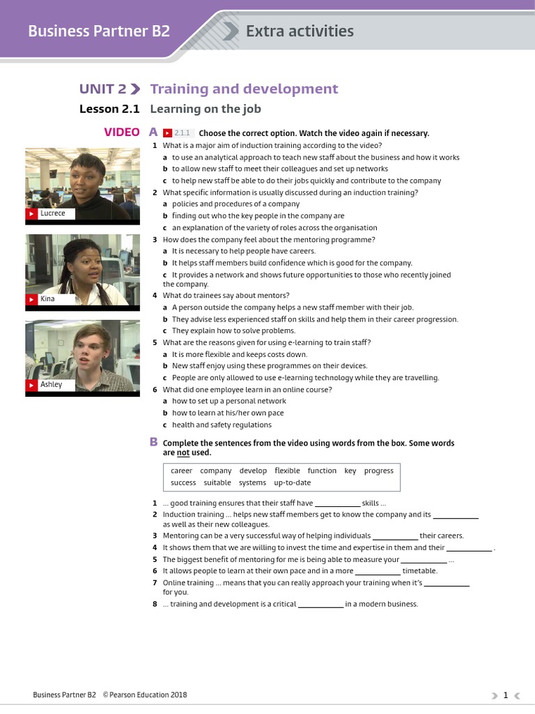 BusPart B2 ExClassPracWS U2 | PDF | Educational Technology | Mentorship