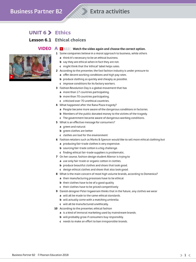 BusPart B2 ExClassPracWS U6 | PDF | Fair Trade | Sweatshop